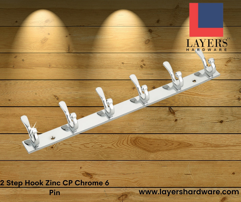 Layers Hardware™ 2 Step Hook Zinc CP Chrome 6 Pin